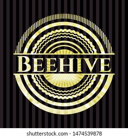 Beehive Gold Badge Vector Illustration Detailed Stock Vector (Royalty ...