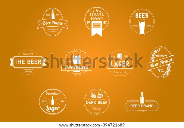 Beer Badges White Vector Logos Stock Vector (Royalty Free) 394721689 ...