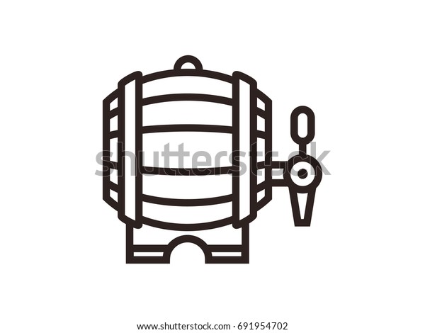 Beer Barrel Tap On Stand Stock Vector (Royalty Free) 691954702 ...
