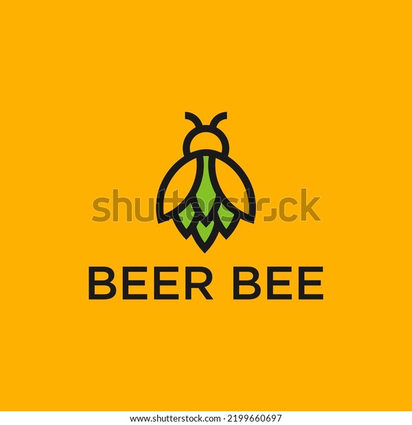 Beer Bee Logo Design Combination Honey Stock Vector (Royalty Free ...