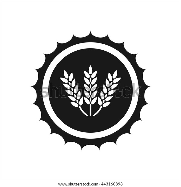 Beer Bottle Cap Wheat Symbol Sign Stock Vector (Royalty Free) 443160898