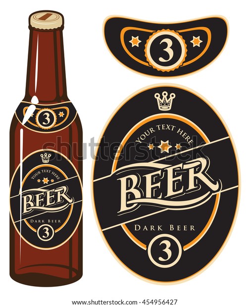 Beer Bottle Label Retro Style Stock Vector (Royalty Free) 454956427 ...