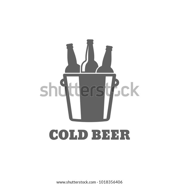 맥주병 로고흰색 배경에 있는 차가운 맥주 스톡 벡터(로열티 프리) 1018356406