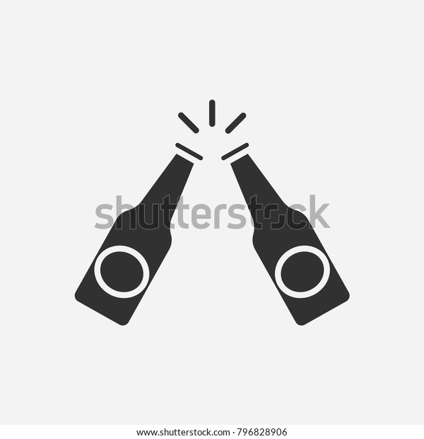 Beer Bottle Toast Icon Illustration Isolated Stock Vector (Royalty Free ...