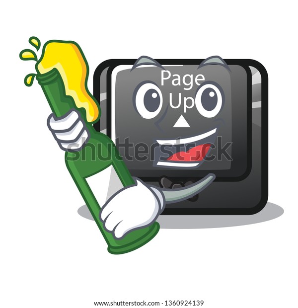 Beer Button Page Keyboard Mascot: vector de stock (libre de regalías ...