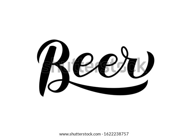 Beer Calligraphy Hand Lettering Isolated On: vector de stock (libre de ...