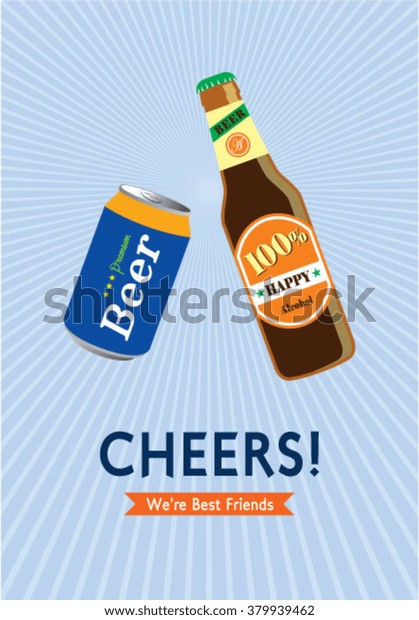 Beer Can Beer Bottle Cheers Vector: เวกเตอร์สต็อก (ปลอดค่าลิขสิทธิ์ ...
