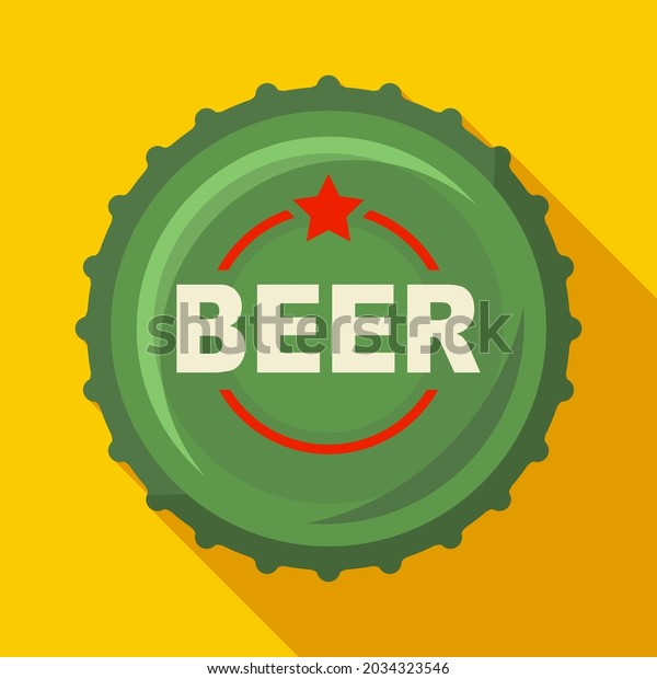 Beer Cap Logo On Yellow Background Stock Vector (Royalty Free ...