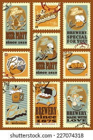 Beer Design Postage Stamps Set Beer Stock Vector (Royalty Free ...