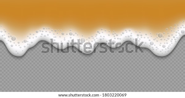 Beer Foam Texture Isolated On Transparent Stock Vector (Royalty Free ...
