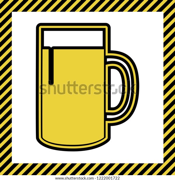 Beer Glass Sign Vector Warm Yellow Stock Vector (Royalty Free ...