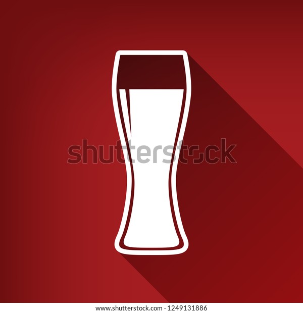 Beer Glass Sign Vector White Icon Stock Vector (Royalty Free ...