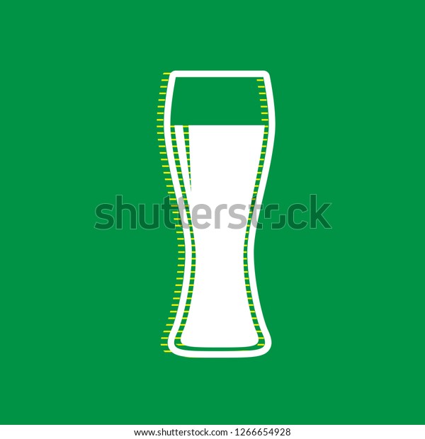 Beer Glass Sign Vector White Flat Stock Vector (Royalty Free ...