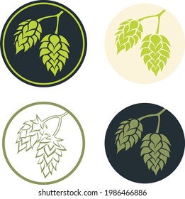 Beer Hops Vector Logo Illustration Set Stock Vector (Royalty Free ...