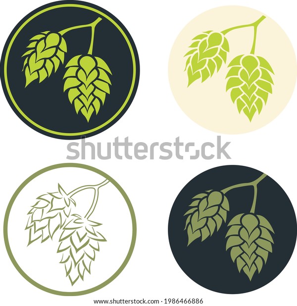 Beer Hops Vector Logo Illustration Set Stock Vector (Royalty Free ...