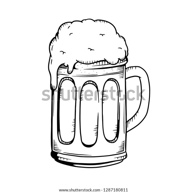 Beer Illustration Beer Line Drawing: เวกเตอร์สต็อก (ปลอดค่าลิขสิทธิ์ ...