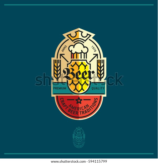 Beer Label Beer Logo Pub Brewery Stock Vector (Royalty Free) 594115799