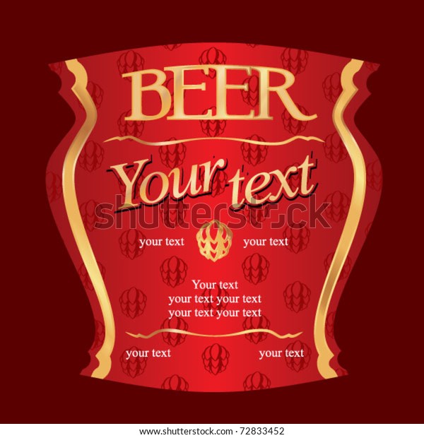 Beer Label Red Gold Stock Vector (Royalty Free) 72833452 | Shutterstock