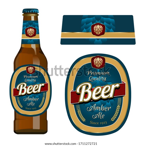 Beer Label Template Neck Label Amber Stock Vector (Royalty Free) 1711272721