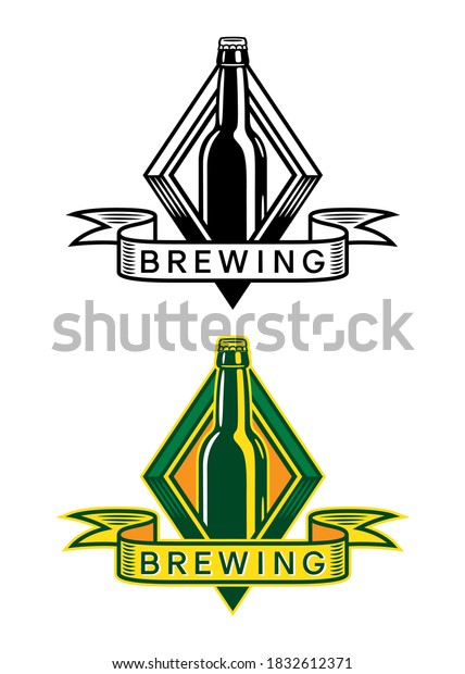 Beer Logo Black White Color Version Stock Vector (Royalty Free ...
