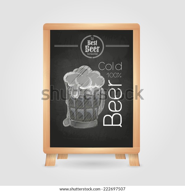 Beer Mag Chalk Drawing Poster Stock Vector (Royalty Free) 222697507 ...
