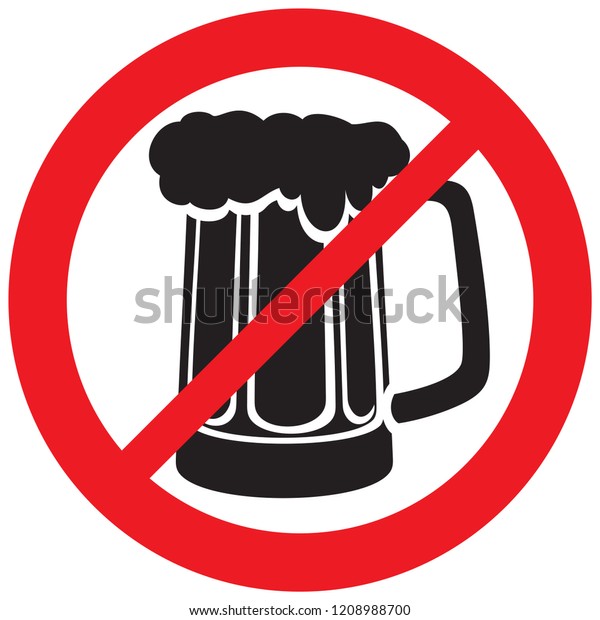 Beer Mug Not Allowed Sign Stock Vector (Royalty Free) 1208988700