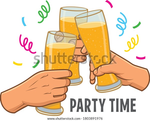 Beer Party Time Vector Illustration Stock Vector (Royalty Free ...