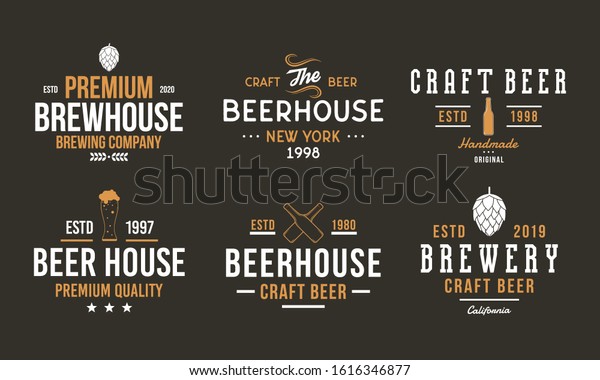 Beer Pub Bar Retro Logo Set Stock Vector (Royalty Free) 1616346877 ...