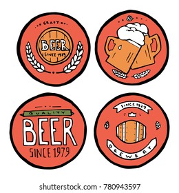 Beer Pub Posters Stickers Emblems Beer Stock Vector (Royalty Free ...
