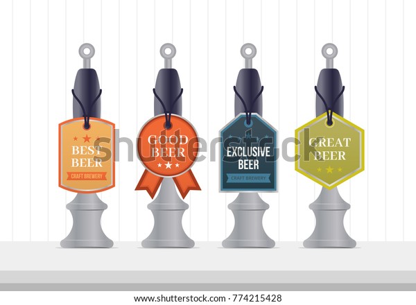 Beer Pump Collection Beer Pump Template: vector de stock (libre de ...