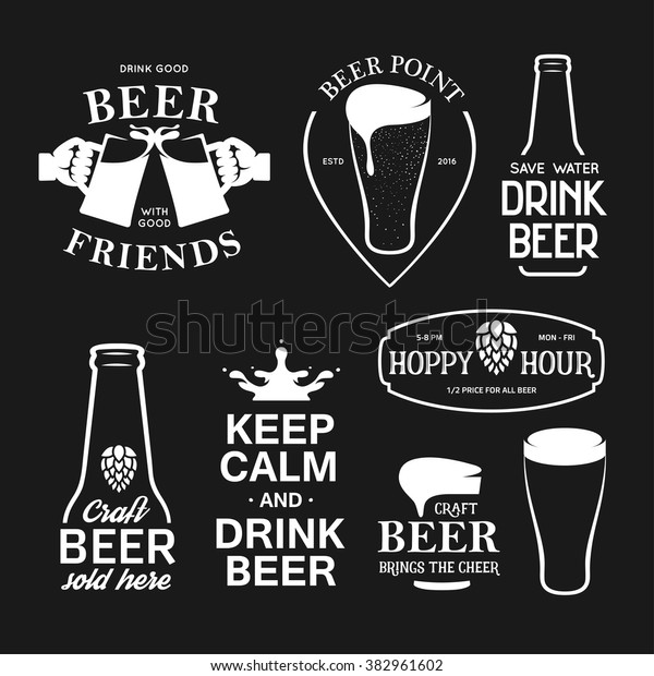Beer Related Typography Vector Vintage Lettering Stock Vector (Royalty ...