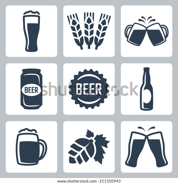 Beer Related Vector Icons Set Stock Vector (Royalty Free) 211350943