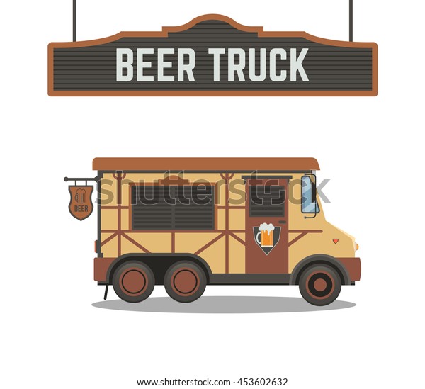 Beer Truckvector Cartoon Car Stock Vector (Royalty Free) 453602632