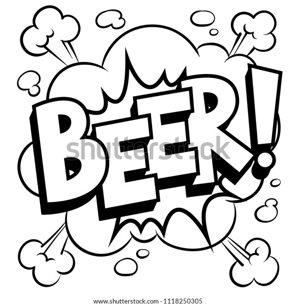 Beer Word Coloring Vector Illustration Isolated Stock Vector (Royalty ...