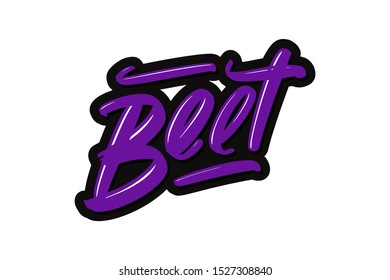 Beet Cartoon Lettering Text Vector Illustration Stock Vector (Royalty ...