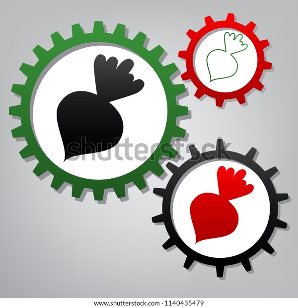 Beet Simple Sign Vector Three Connected Stock Vector (Royalty Free ...