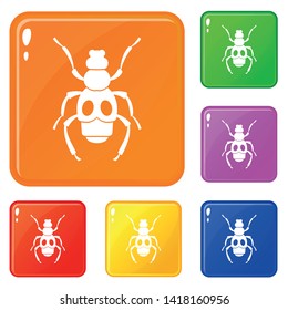 Beetle Insect Icons Set Collection Vector Stock Vector (Royalty Free ...