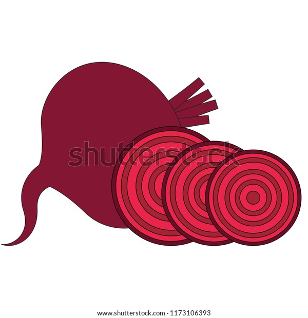 Beetroot Slice Vegetable Cartoon Outlined Illustration Stock Vector ...