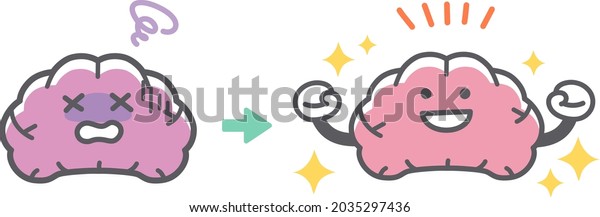 Before After Human Brain Recovers Illness Stock Vector (Royalty Free ...