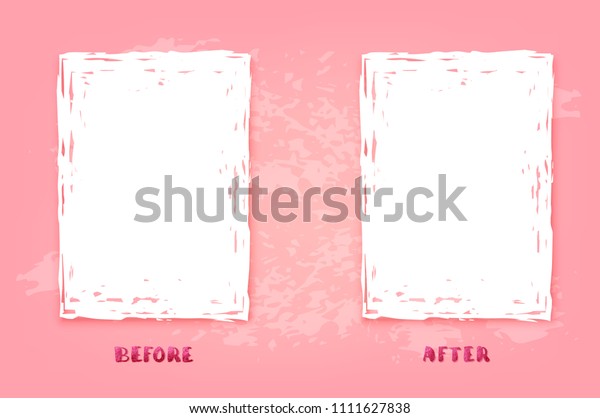 Before After Pink Screen Comparison Banner Stock Vector (Royalty Free ...