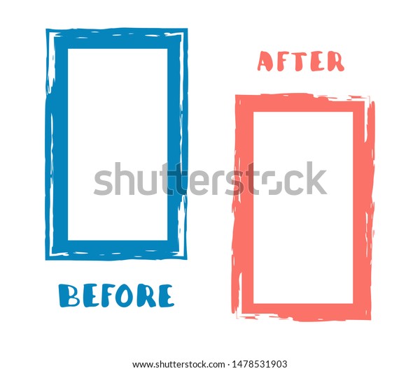Before After Template Comparison Banner Copy: เวกเตอร์สต็อก (ปลอดค่า ...