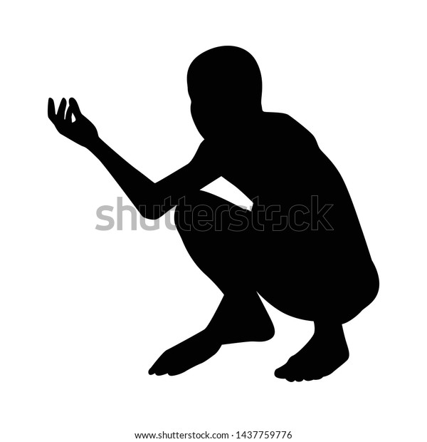 Beggar Boy Silhouette Vector On White Stock Vector (Royalty Free ...