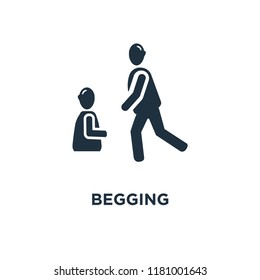 Begging Icon Black Filled Vector Illustration Stock Vector (Royalty ...