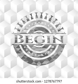 Begin Grey Emblem Cube White Background Stock Vector (Royalty Free ...