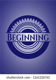 Beginning Emblem Denim Texture Stock Vector (Royalty Free) 1161226762 ...