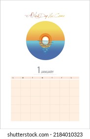 Beginning Year January Calendar Stock Vector (Royalty Free) 2184010323 ...