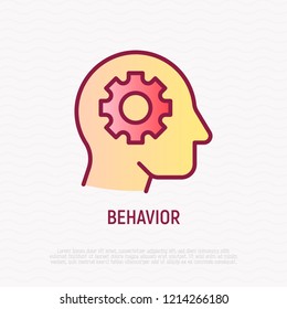 Behavior Thin Line Icon Wheel Human Stock Vector (Royalty Free ...