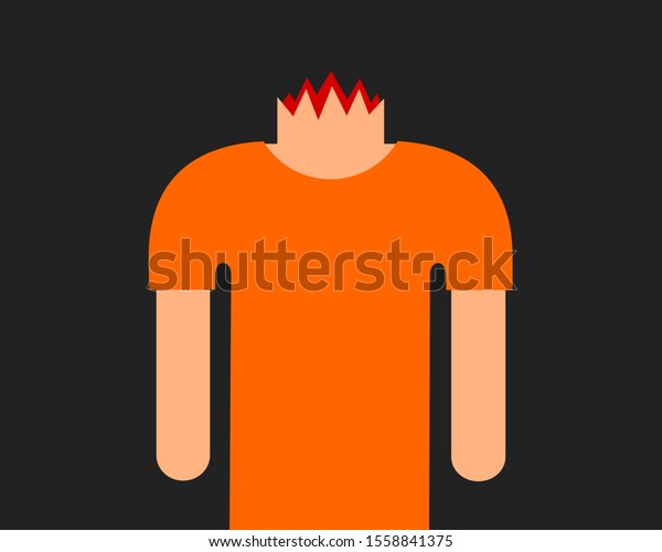 Beheading Decapitation Beheaded Person Without Head Arkivvektor ...