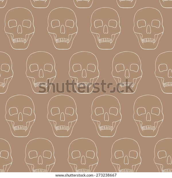 Beige Background Skulls Stock Vector (Royalty Free) 273238667 ...