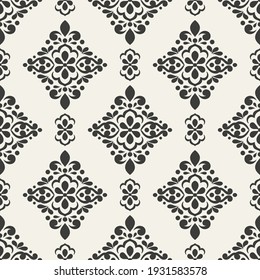 Beige Black Vintage Vector Seamless Pattern Stock Vector (Royalty Free ...